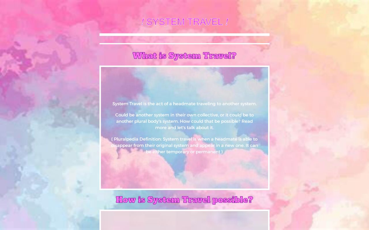 System Travel, what is it?